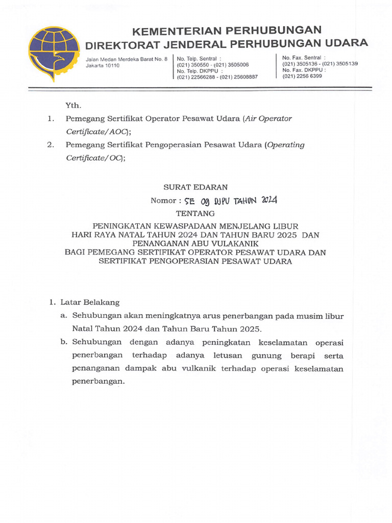 SE 09 DJPU Tahun 2024 | PDF