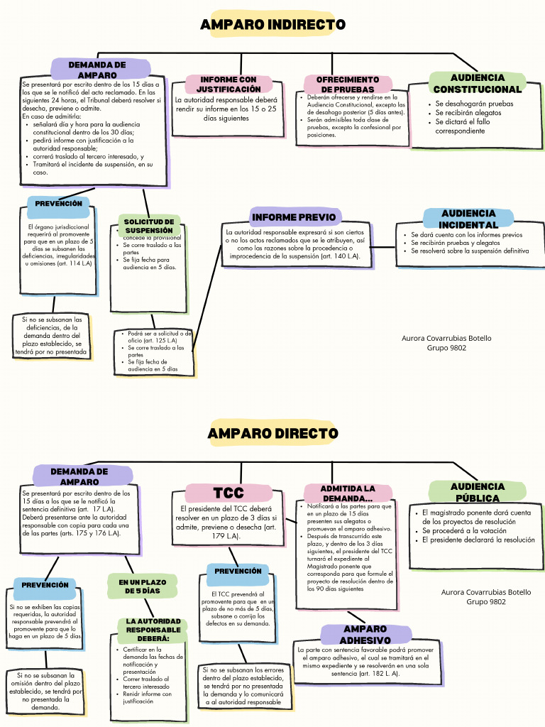 Mapa Mental Del Juicio de Amparo Directo e Indirecto | PDF