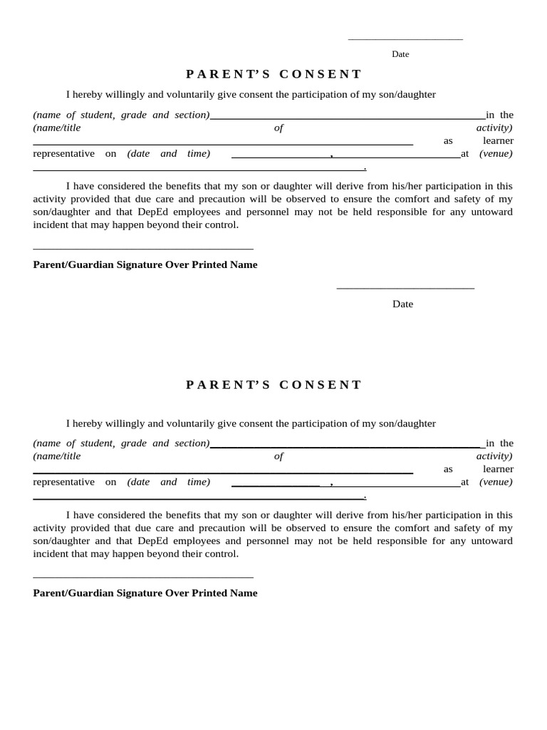 Parents-Consent | PDF | Family
