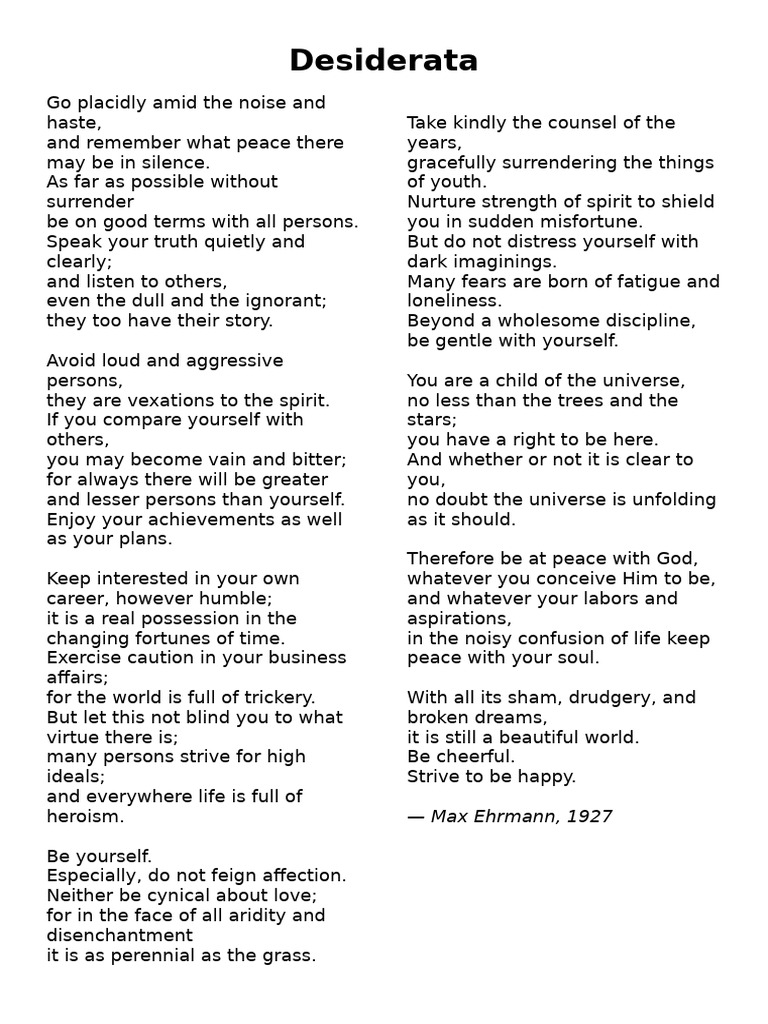 Desiderata | PDF