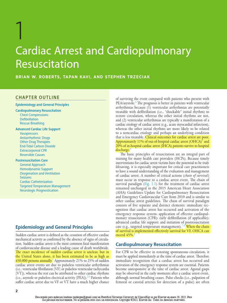 Cardiac Arrest and Cardiopulmonary | PDF | Cardiopulmonary ...