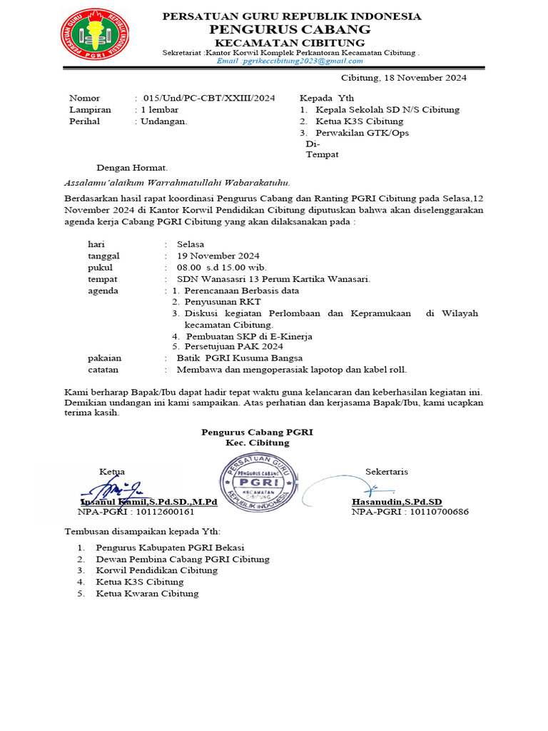 Surat Undangan Workshop | PDF