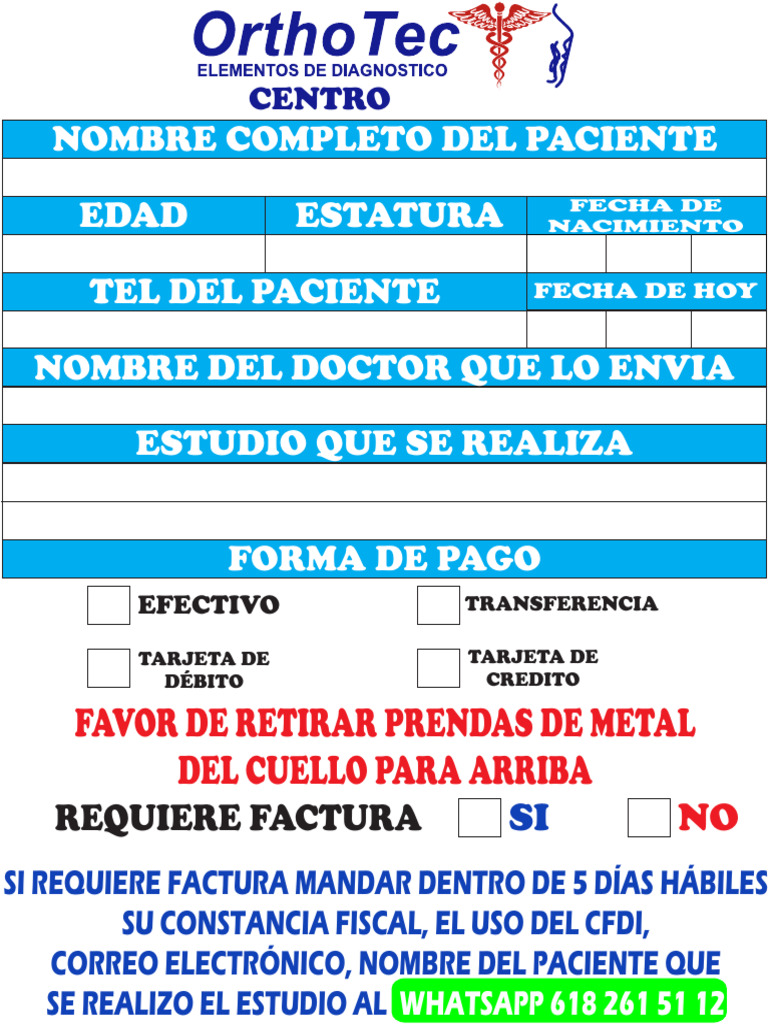 Hoja de Datos Pacientes Centro | PDF