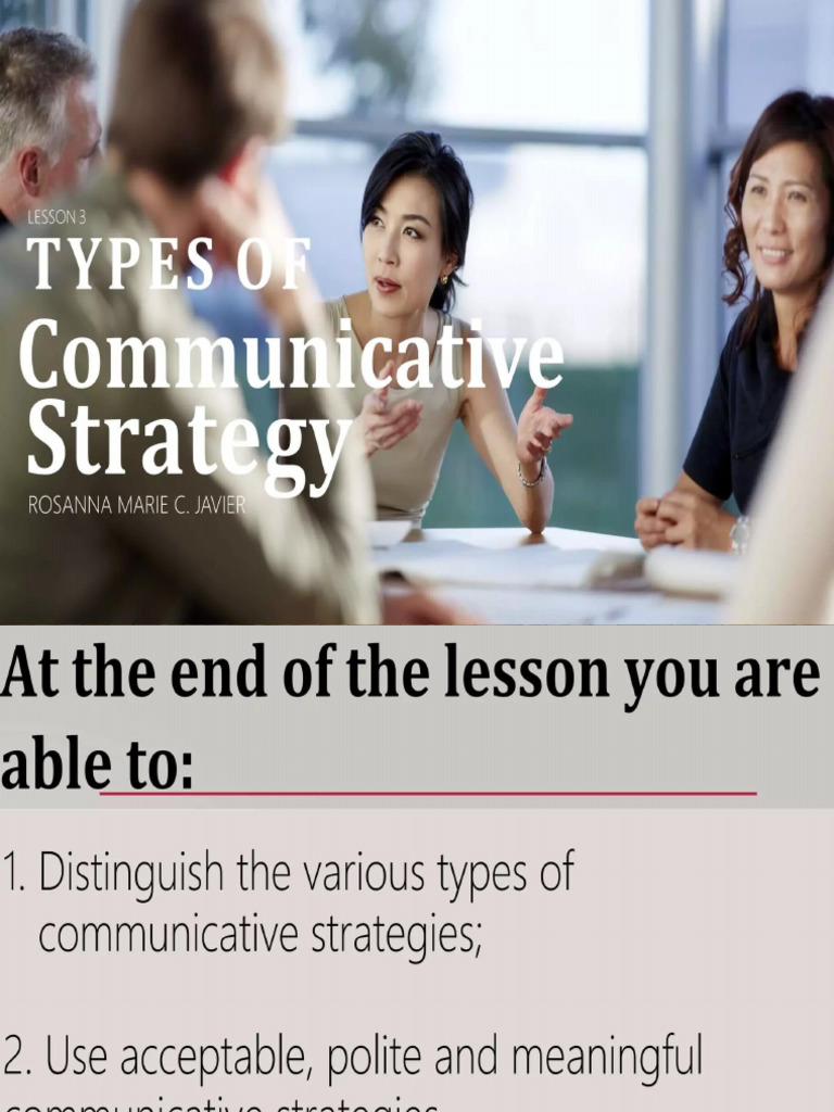 Types of Communicative Strategy | PDF