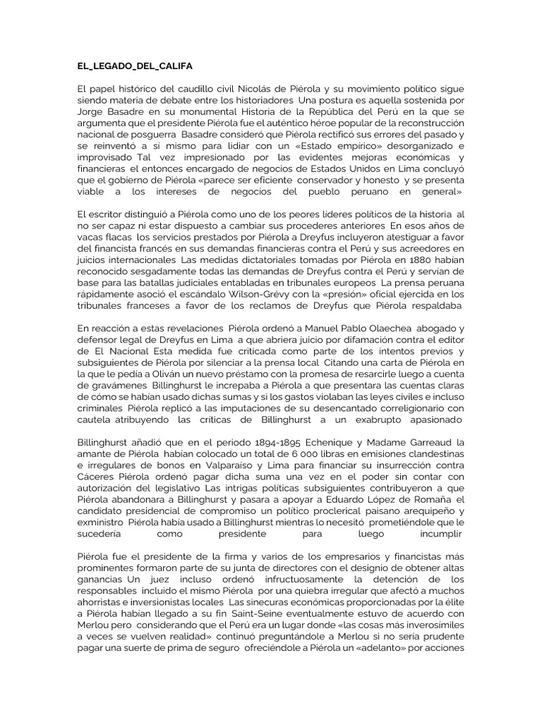 El Legado Del Califa | PDF | Perú