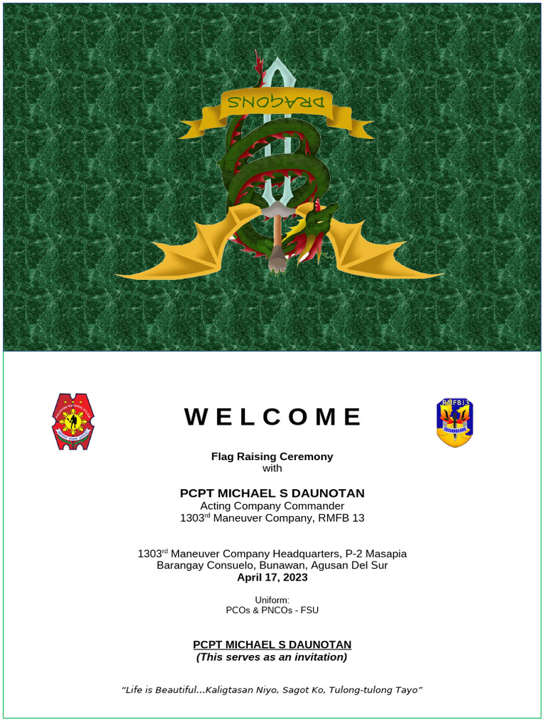 Edited Flag Raising Invitation | PDF
