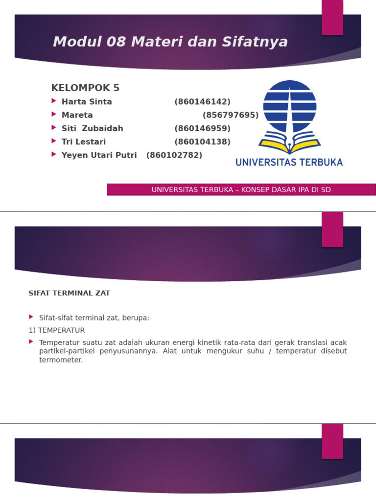 Konsep Dasar IPA Di SD - Materi Dan Sifatnya Kel 5 | PDF