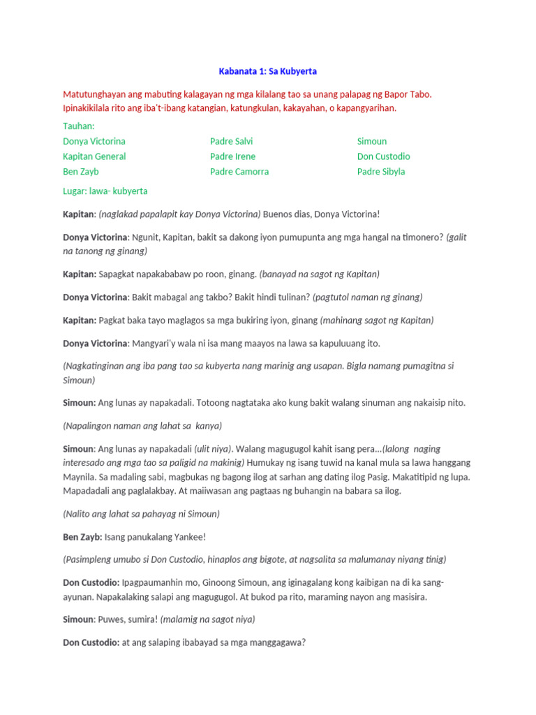 El Filibusterismo Script | PDF