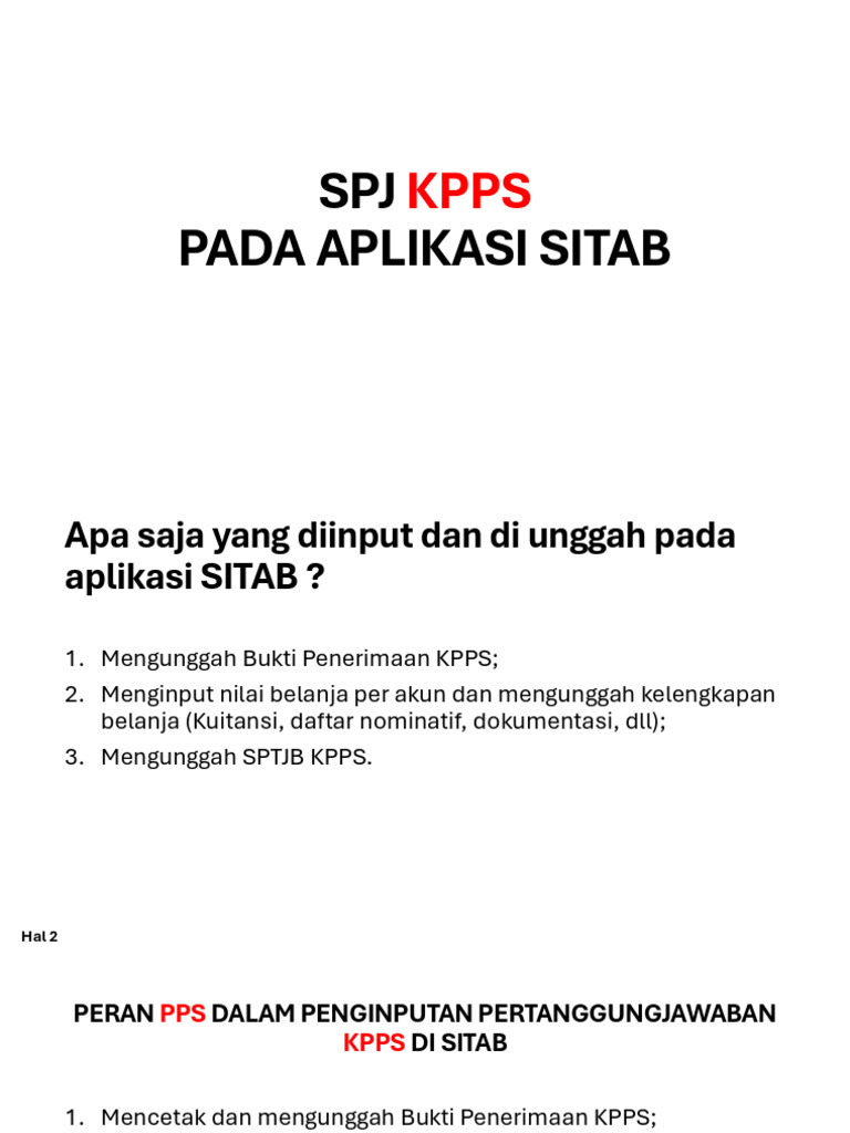 SPJ KPPS Di Sitab | PDF | Pengelolaan Keuangan & Uang