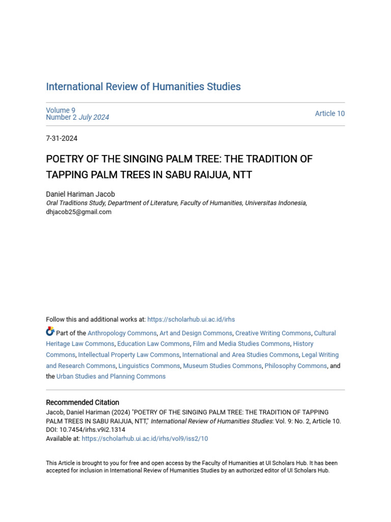 Poetry of The Singing Palm Tree - The Tradition of Tapping Palm Trees ...