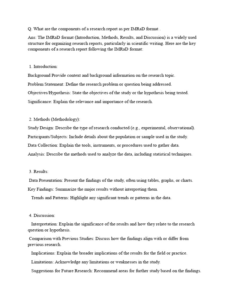 Components of Research Report | PDF | Art