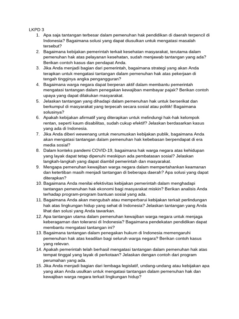 LKPD 3 BAB 2 Kelas 9 | PDF