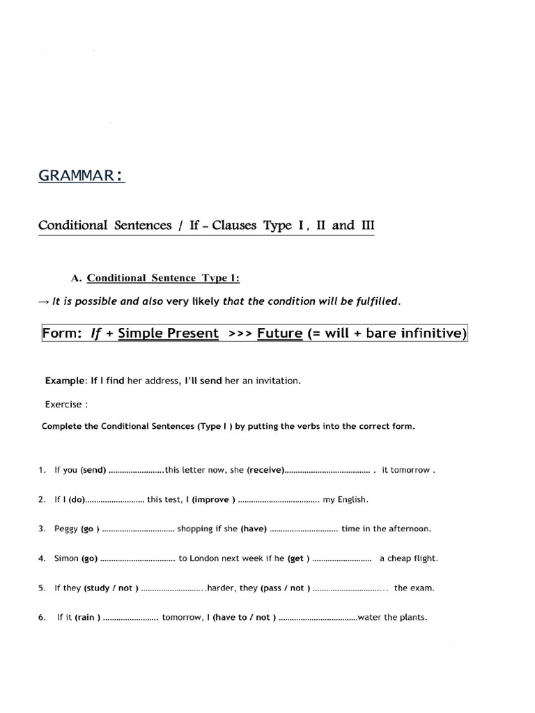 Conditional Sentences | PDF