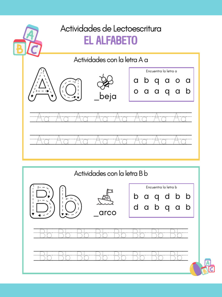 Hoja de Trabajo Actividades Con El Abecedario Trazar y Encontrar Letras ...