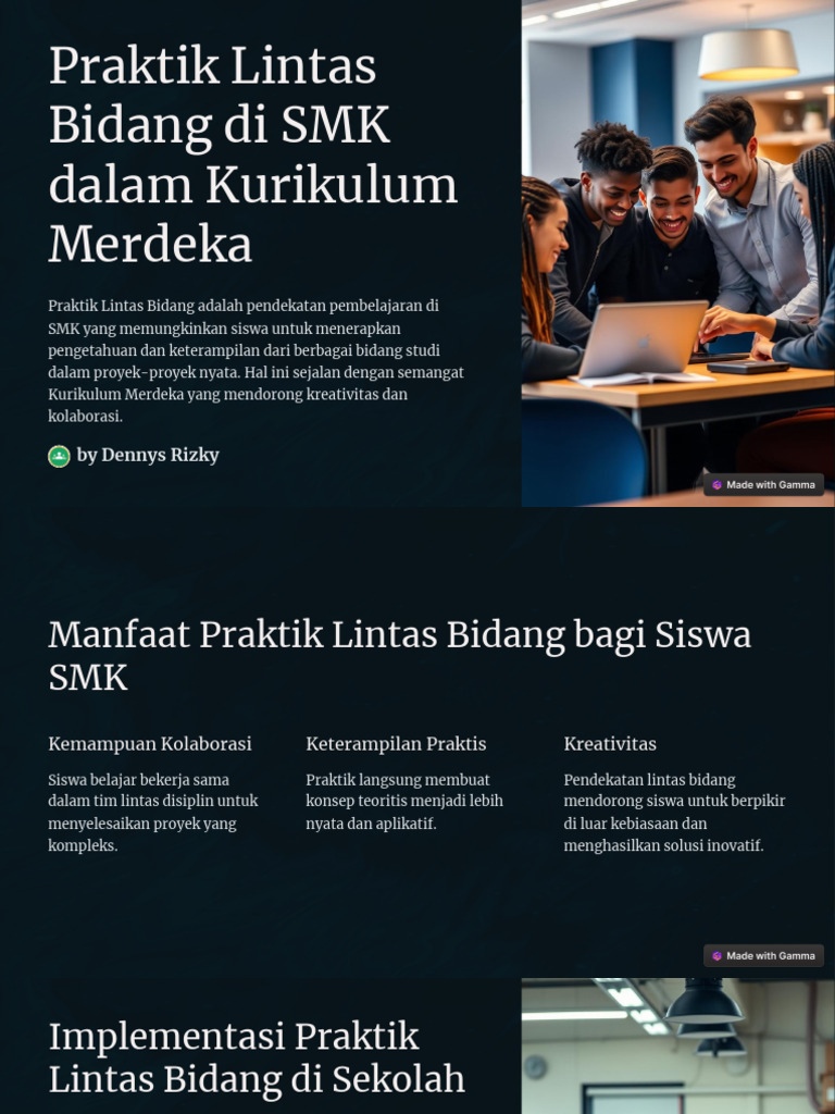 Praktik Lintas Bidang Di SMK Dalam Kurikulum Merdeka | PDF