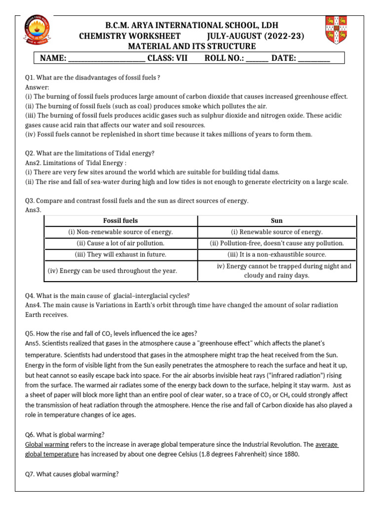 24-C-3780-Class 7 Material Ch-5physics Ques Ans | PDF | Greenhouse Gas ...