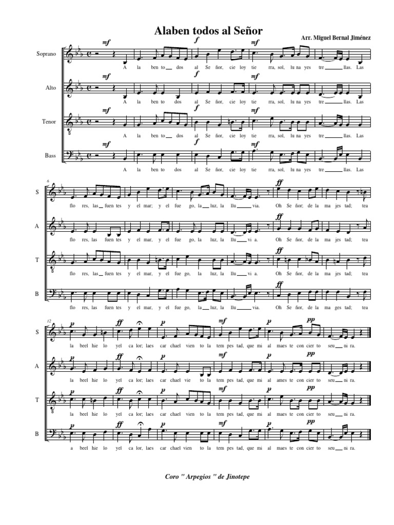 Alaben Todos Al Señor - SATB | PDF | Música vocal