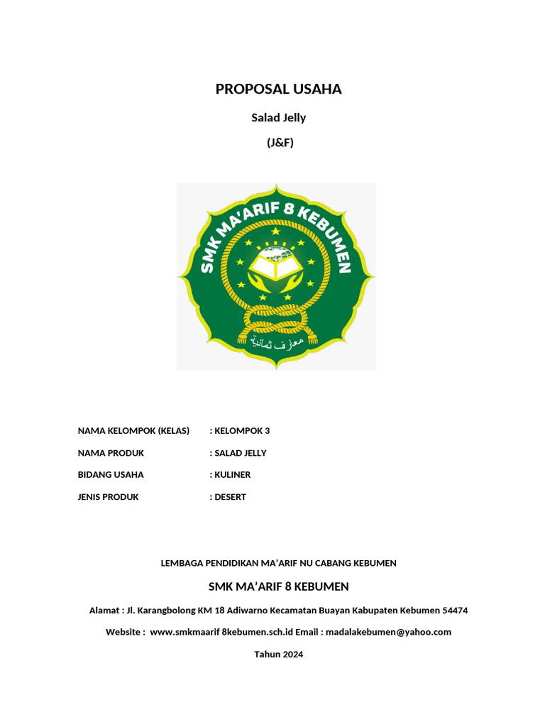 PROPOSAL USAHA Minuman Mapan Nyess | PDF