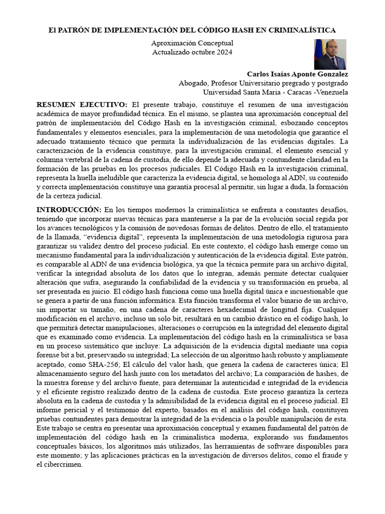 Patrón de Implementación Del Código Hash en Criminalística | PDF ... Patrón de Implementación Del Código Hash en Criminalística | PDF ...