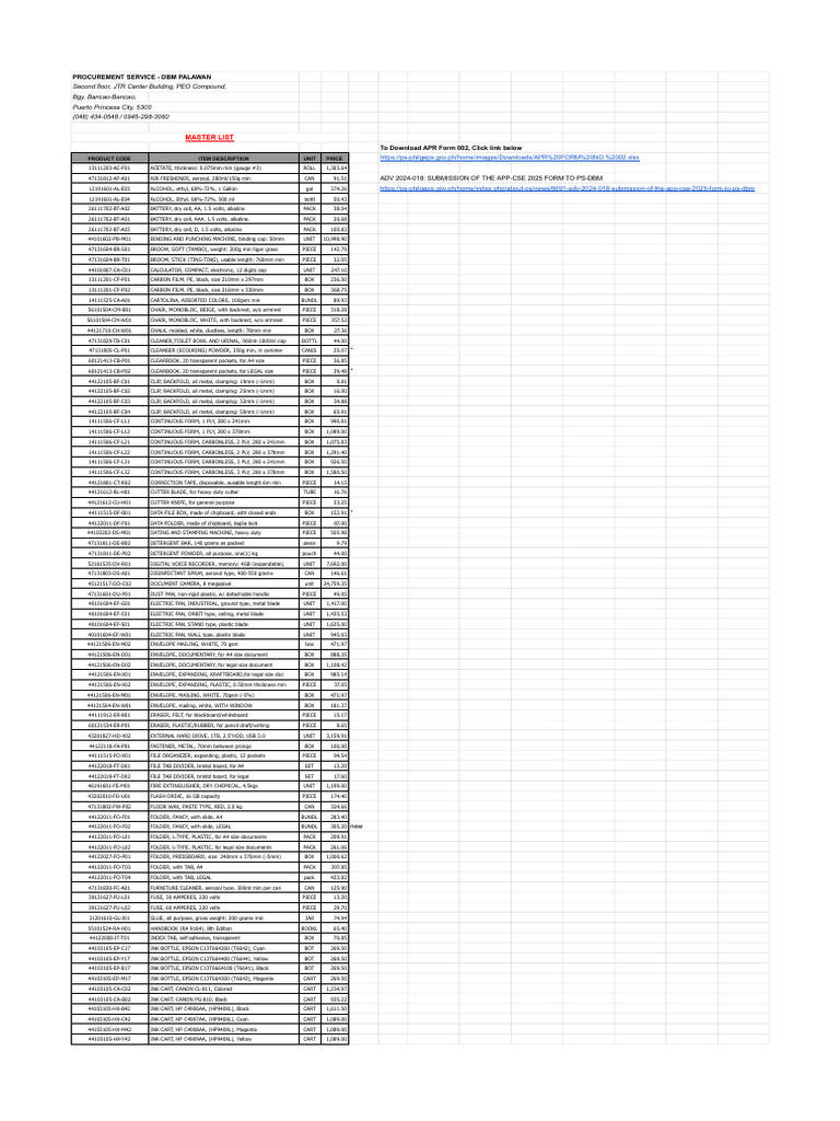 Price List 2024 - Master List | PDF | Notebook