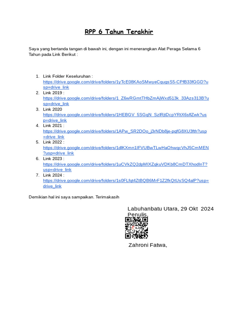 Keterangan RPP - Google Dokumen | PDF