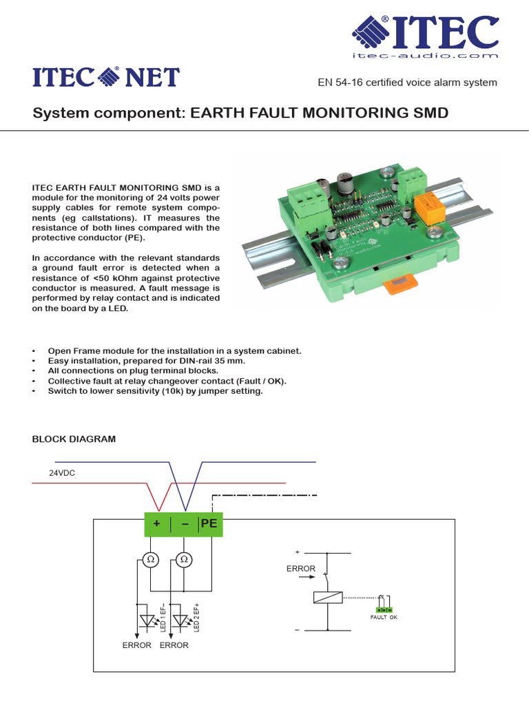 Earth Fault Monitoring SMD | PDF | Electrical Engineering | Electricity