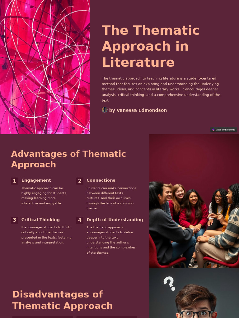 The Thematic Approach in Literature | PDF | Lesson Plan | Evaluation