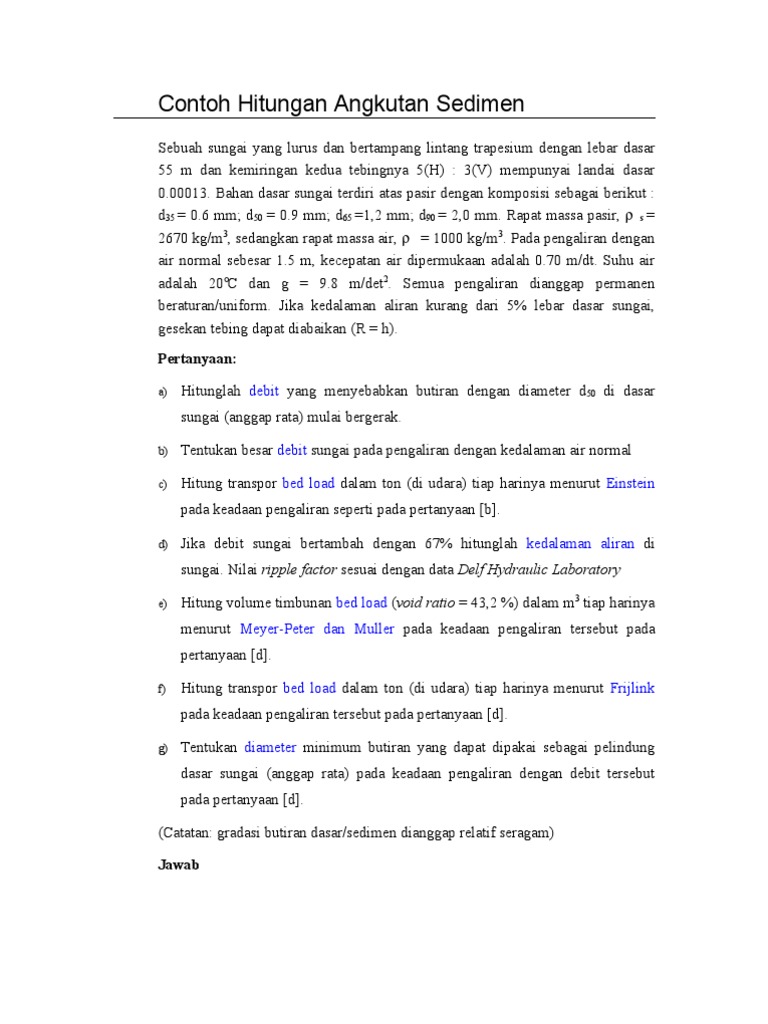 Contoh Hitungan Sedimen | PDF