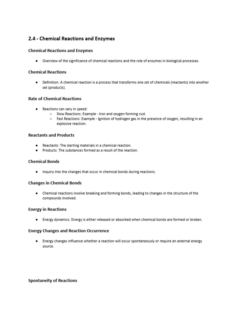 Chemical Reactions and Enzyme Roles | PDF | Enzyme | Chemical Reactions