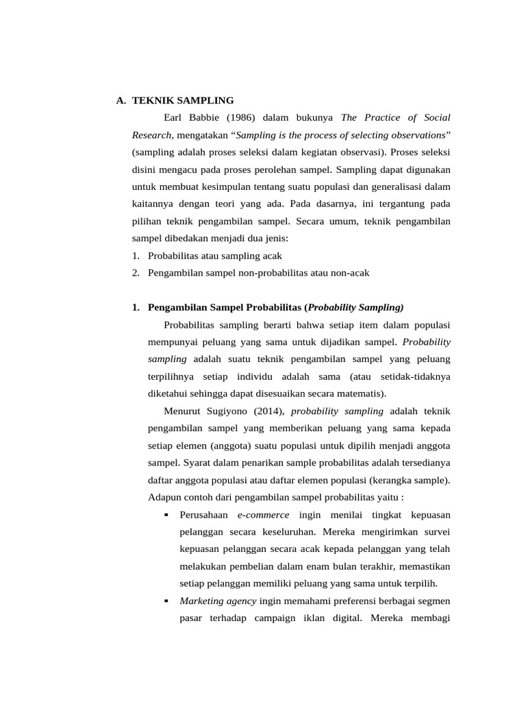 Jenis2 Teknik Sampling & Contohnya | PDF