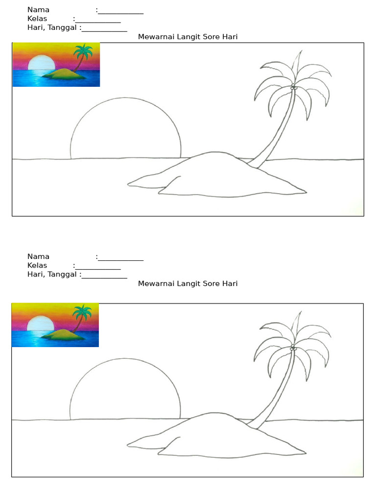 Mewarnai Langit Sore untuk Anak TK | PDF