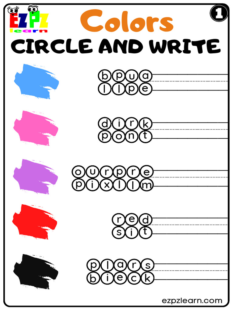 1 Colors Circle and Write | PDF