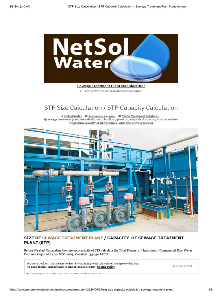 STP Size Calculation - STP Capacity Calculation - Sewage Treatment ...