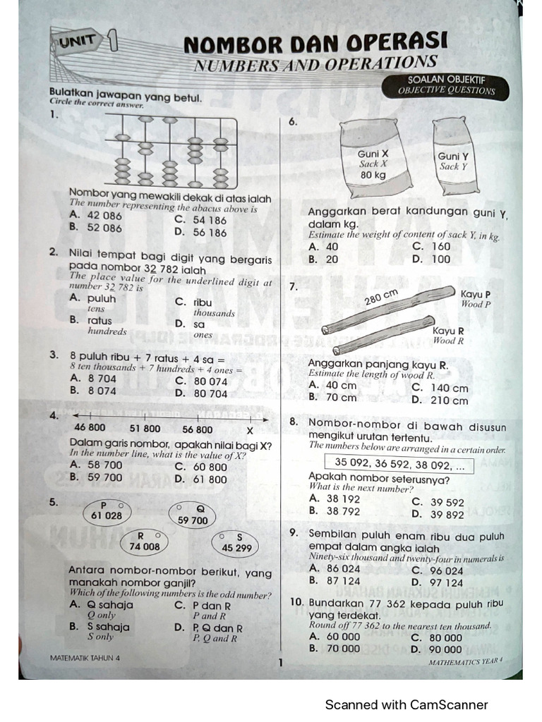 Latih Tubi Tahun 4 Matematik | PDF