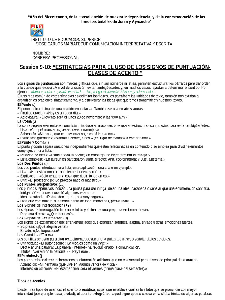 Ficha S9-10-CD | PDF | Coma | Puntuación