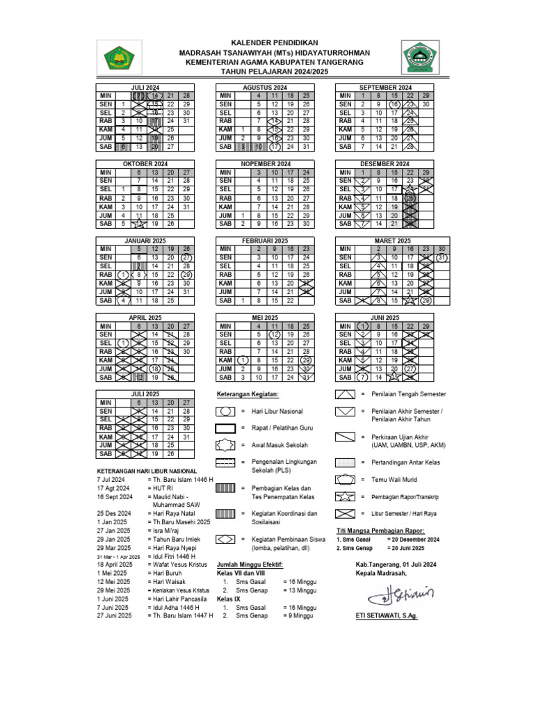 Kaldik MTs 2024-2025 | PDF