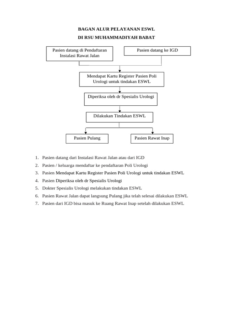 Bagan Alur Pelayanan Eswl Dan Sop | PDF
