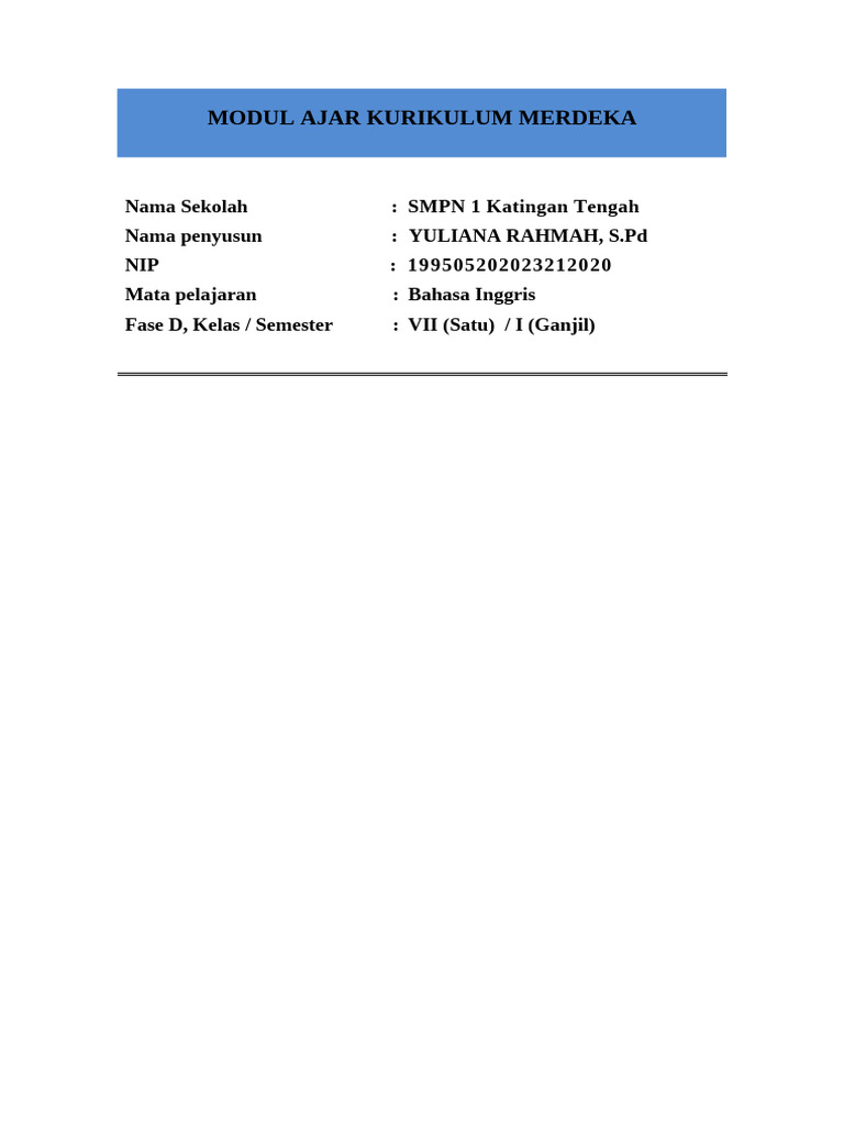 Modul Ajar Chapter 1 | PDF