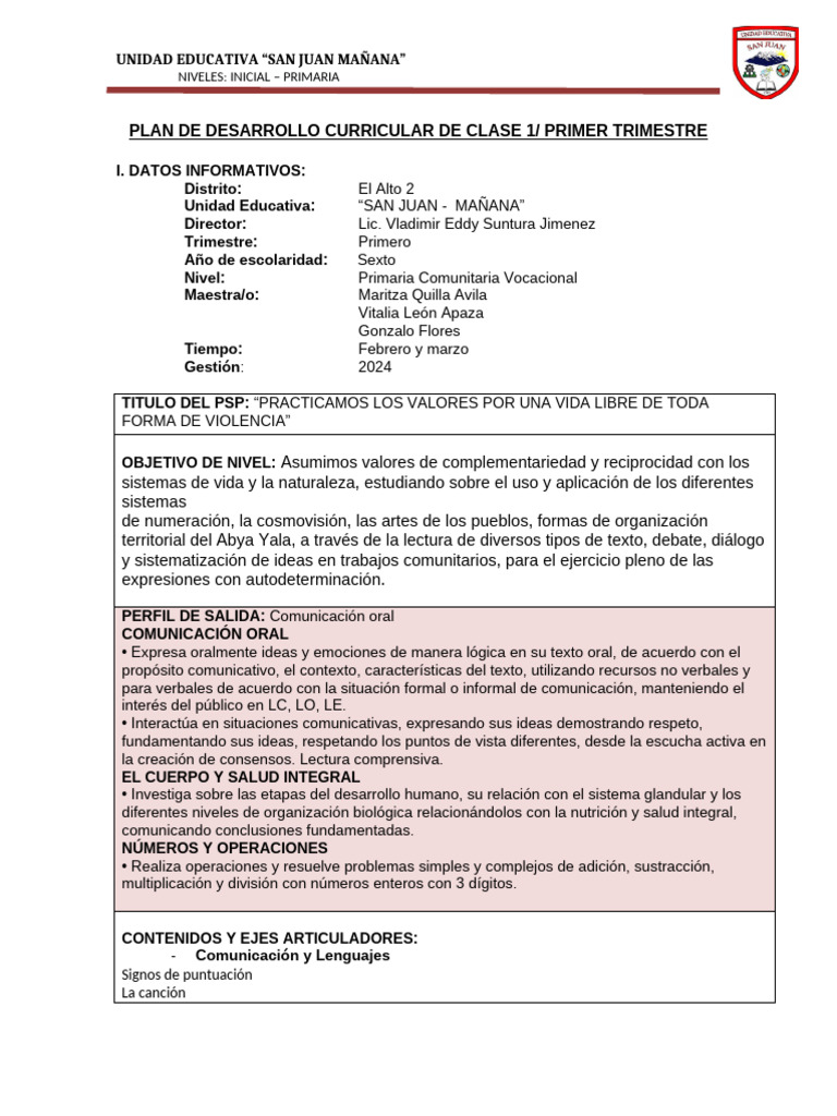 2do-PDC GESTION 2024 | PDF | Comprensión lectora | Comunicación