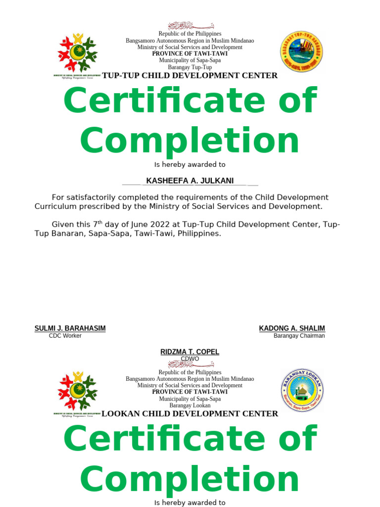 CDC Certificate | PDF | Wellness