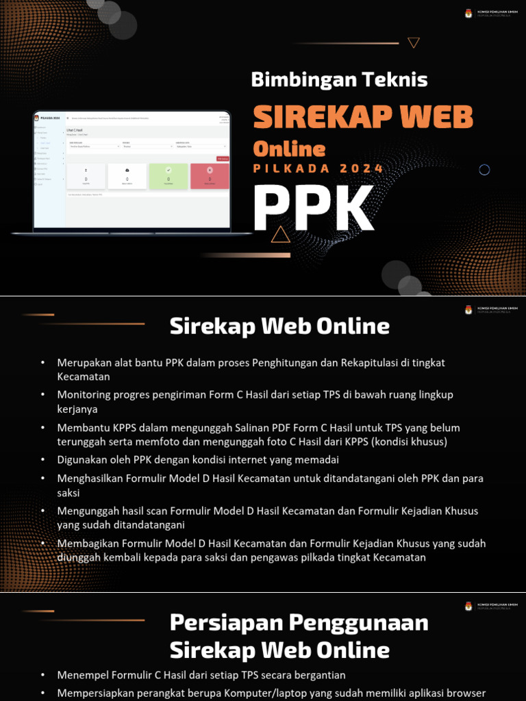 03 PPT Sirekap WebPilkada Online 2024 - PPK - Op PPK | PDF
