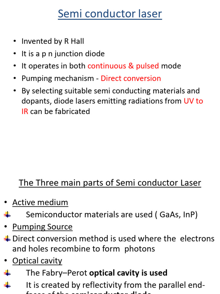 Semi Conductor Laser | PDF | Laser Diode | Laser