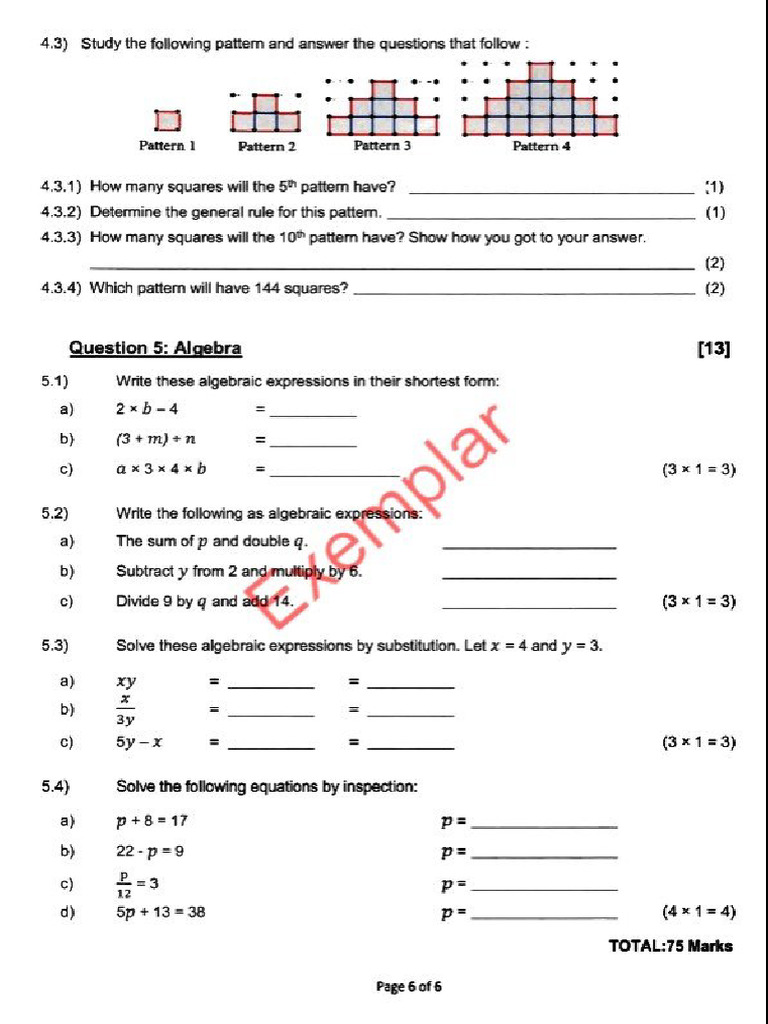 Middle School, Class Test | PDF