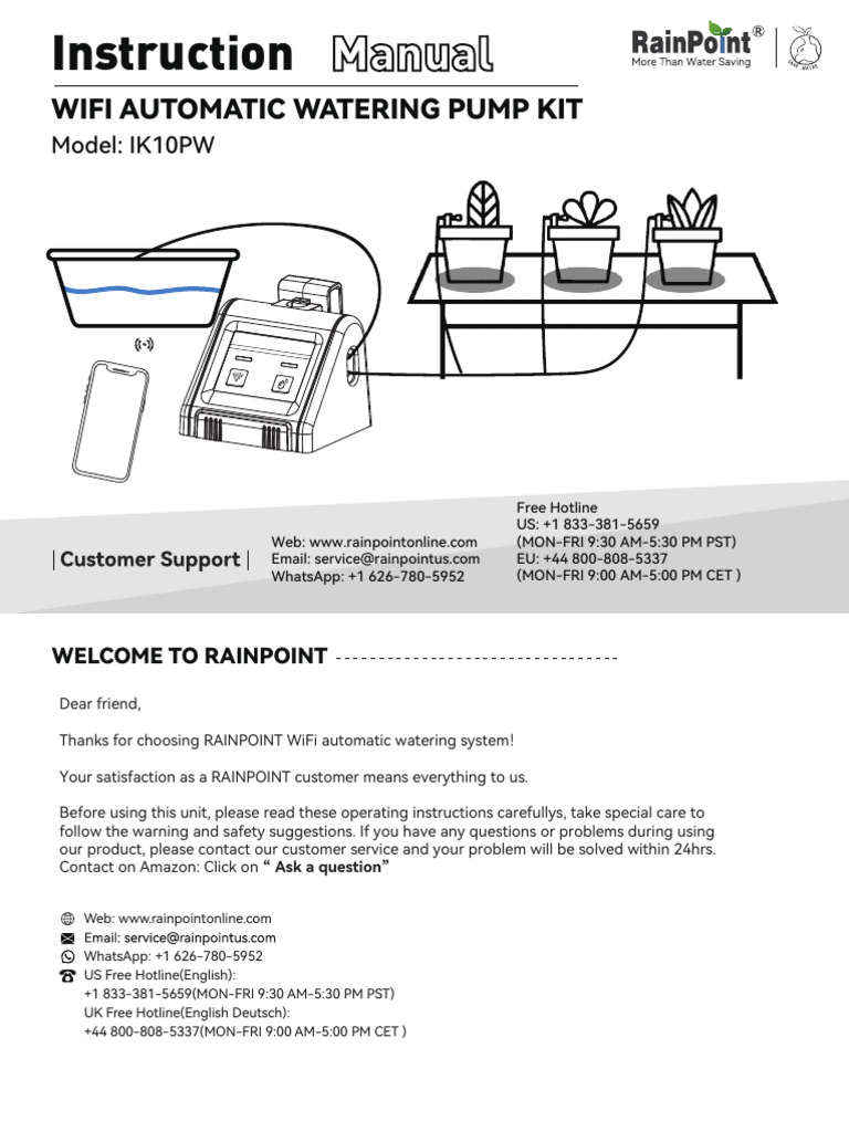 RainPoint WiFi Water Tank Pump Timer IK10PW-User Manuals | PDF | Wi Fi | Electromagnetic ...