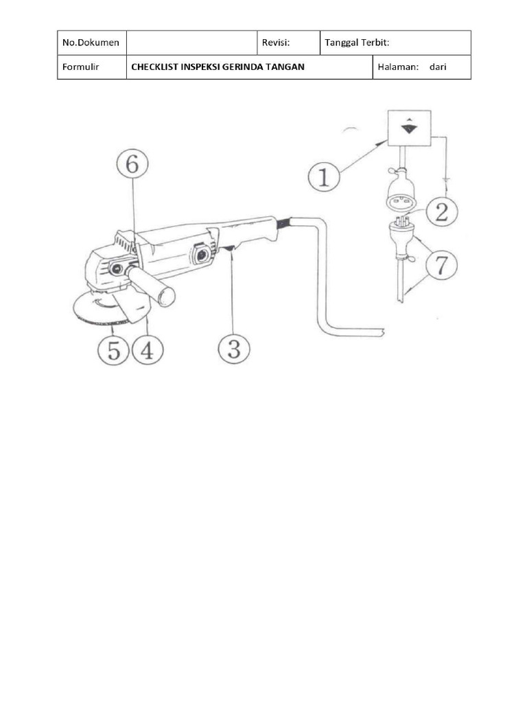 Form Check List Inspeksi Gerinda Tangan | PDF