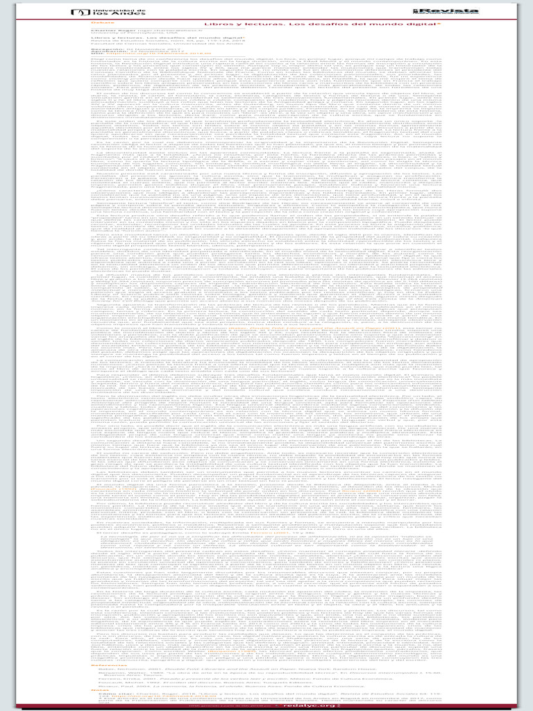 Chartier - Libros y Lecturas. Los Desafíos Del Mundo Digital | PDF | Libros | Acceso abierto