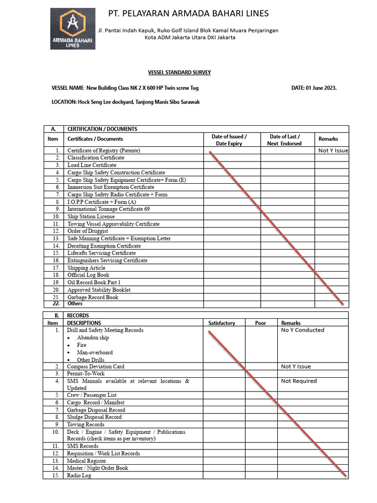 Survey New Building 1200HP NK Class Twin Srew Tug | PDF