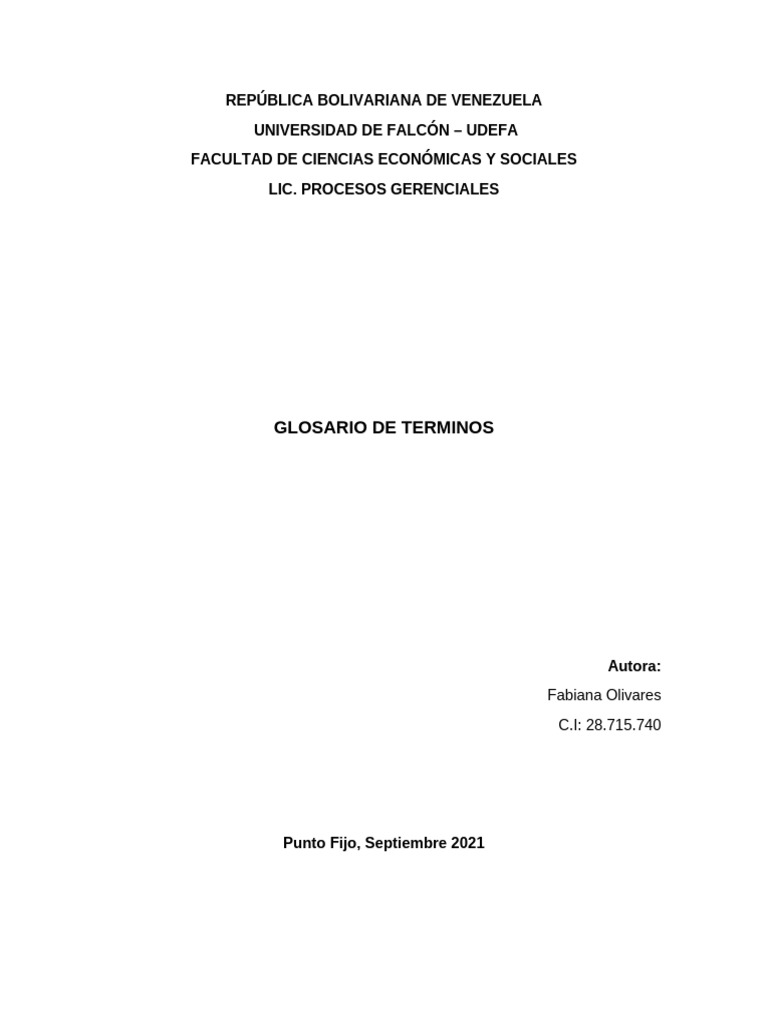 República Bolivariana de Venezuela Universidad de Falcón - Udefa ...