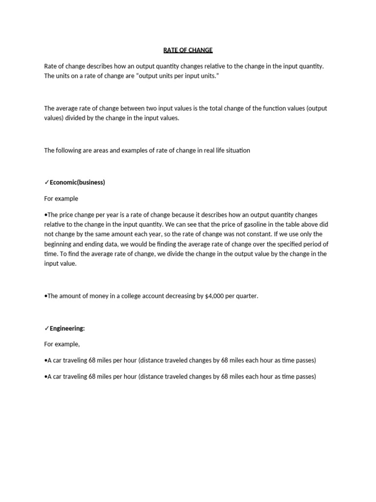 Rate of Change-Wps Office | PDF