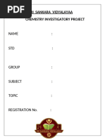 Chemistry Project Front Page Design | PDF